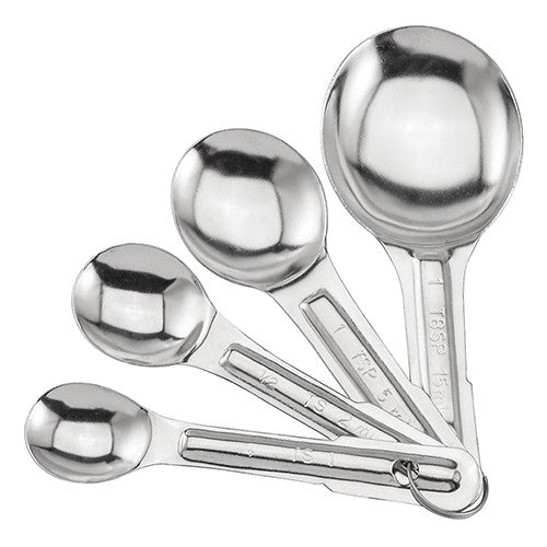 Culinary Essentials 859137 Stainless Steel Round Measuring Spoon Set ...
