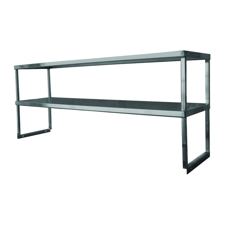 GSW DS-1248 Stainless Steel Heavy Duty Double Over Shelf, 48" x 12 ...