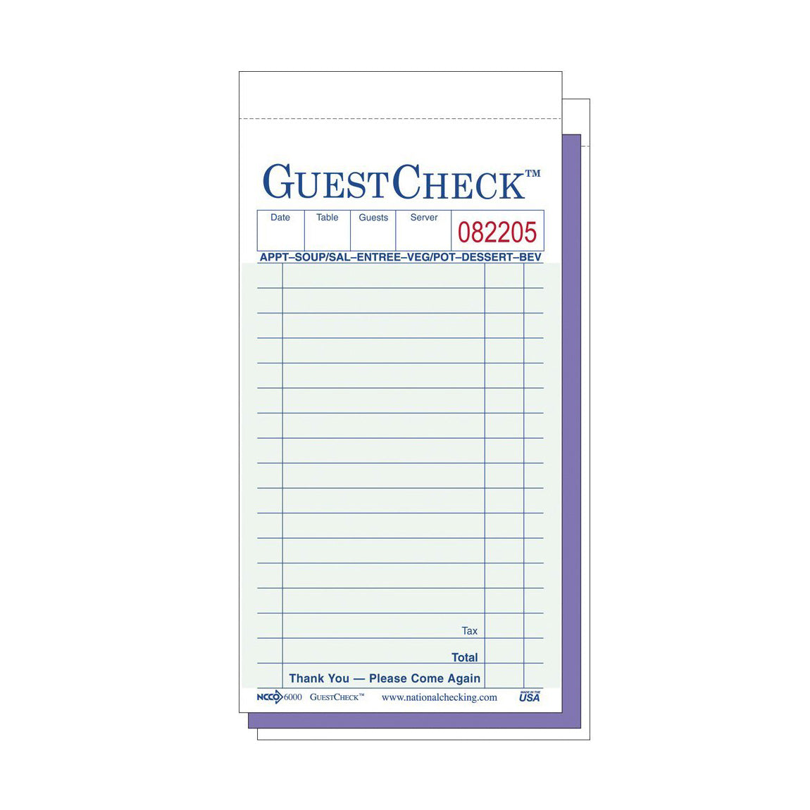 Guest Check G6000SP w/ Carbon Copy, Pack of 10 – Chefs' Toys