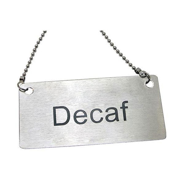 Update International CS-DEC Urn Signage "Decaf" w/ Silver Chain – Chefs ...