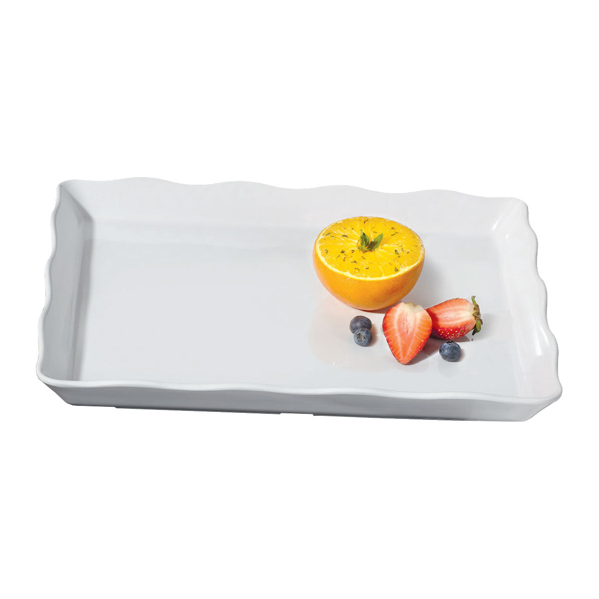 GET Melamine ML-155-W Bake & Brew Rectangular Display Tray, White, 14 ...