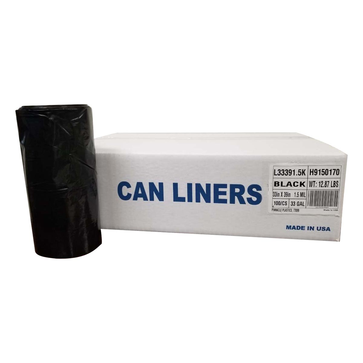 Can Liner, Black, 33 gal., Case of 100 – Chefs' Toys