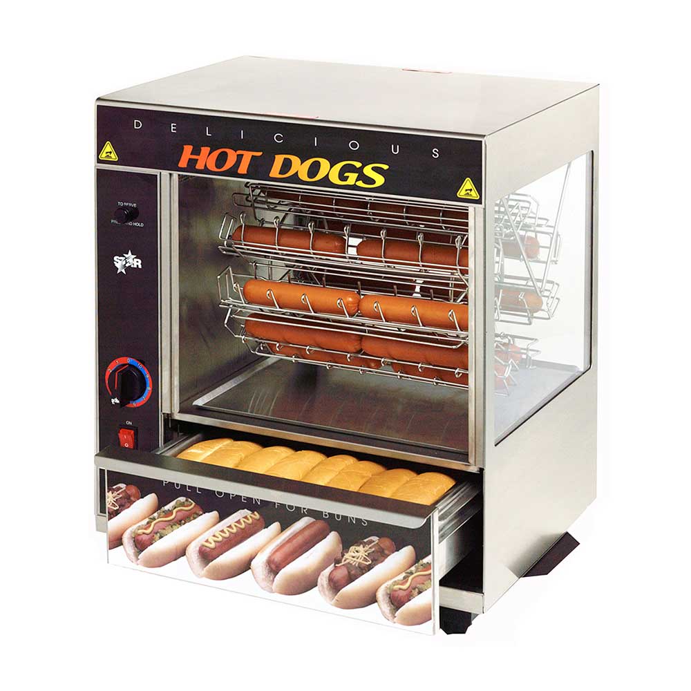 Star 175CBA Cradle Broil-O-Dog Hot Dog Broiler, 36 hot dogs, 32 buns ...