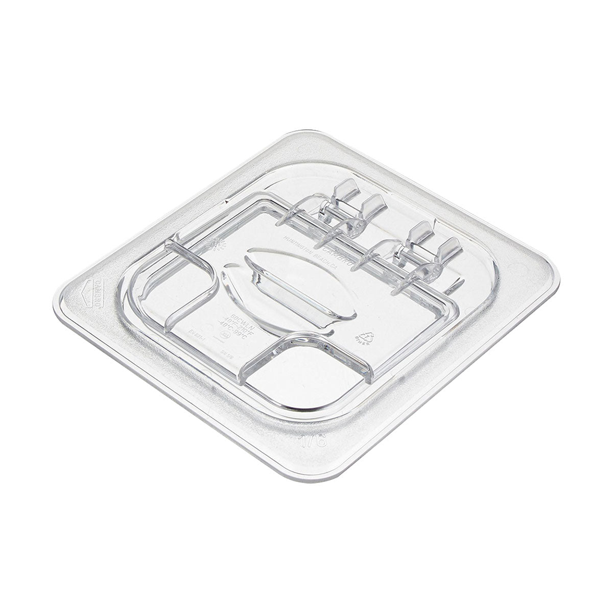 Cambro 60CWLN135 Camwear Notched Food Pan Flip Lid, Clear, 1/6 Size ...