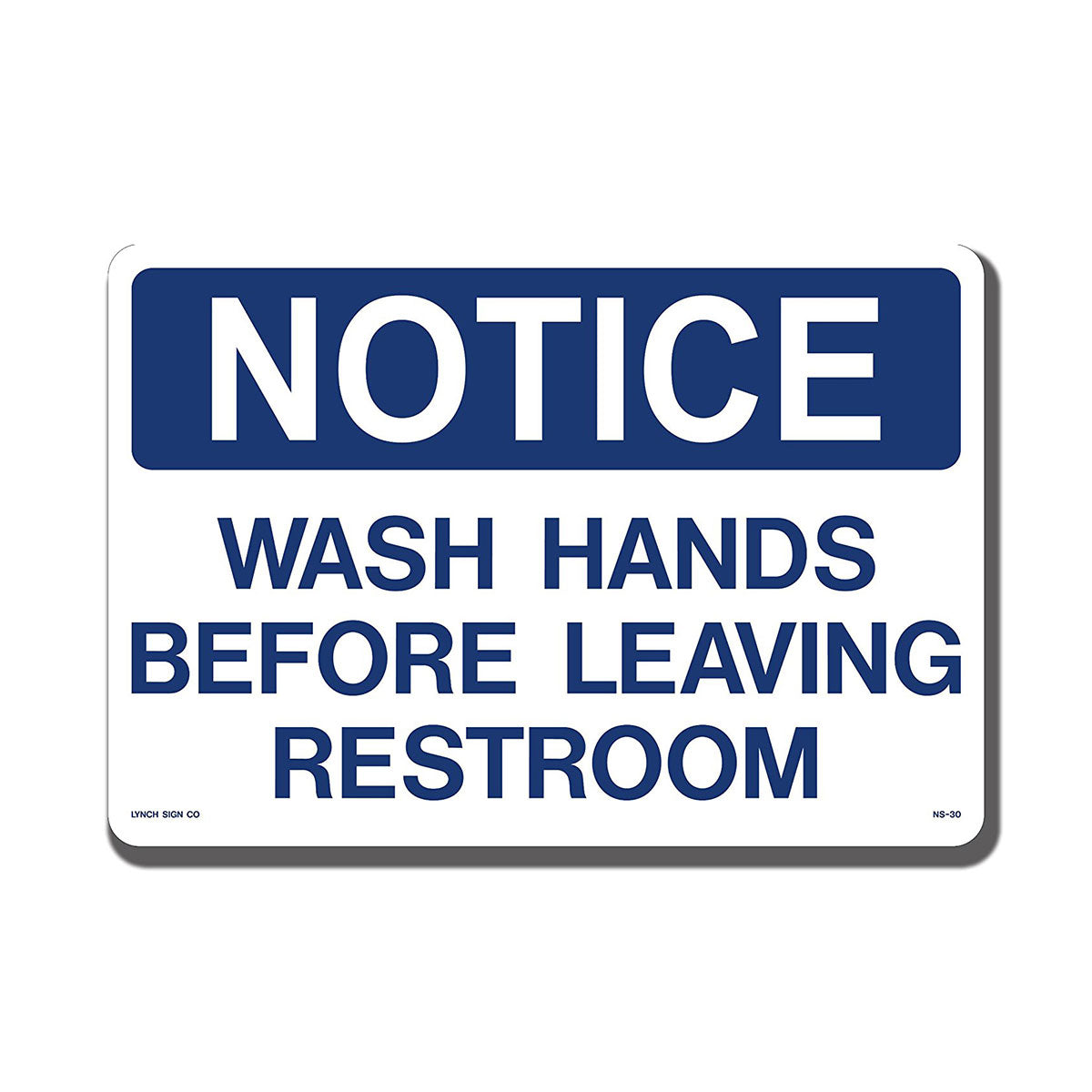 "Notice: Wash Hands Before Leaving Restroom" Sign, 14" x 10" – Chefs' Toys