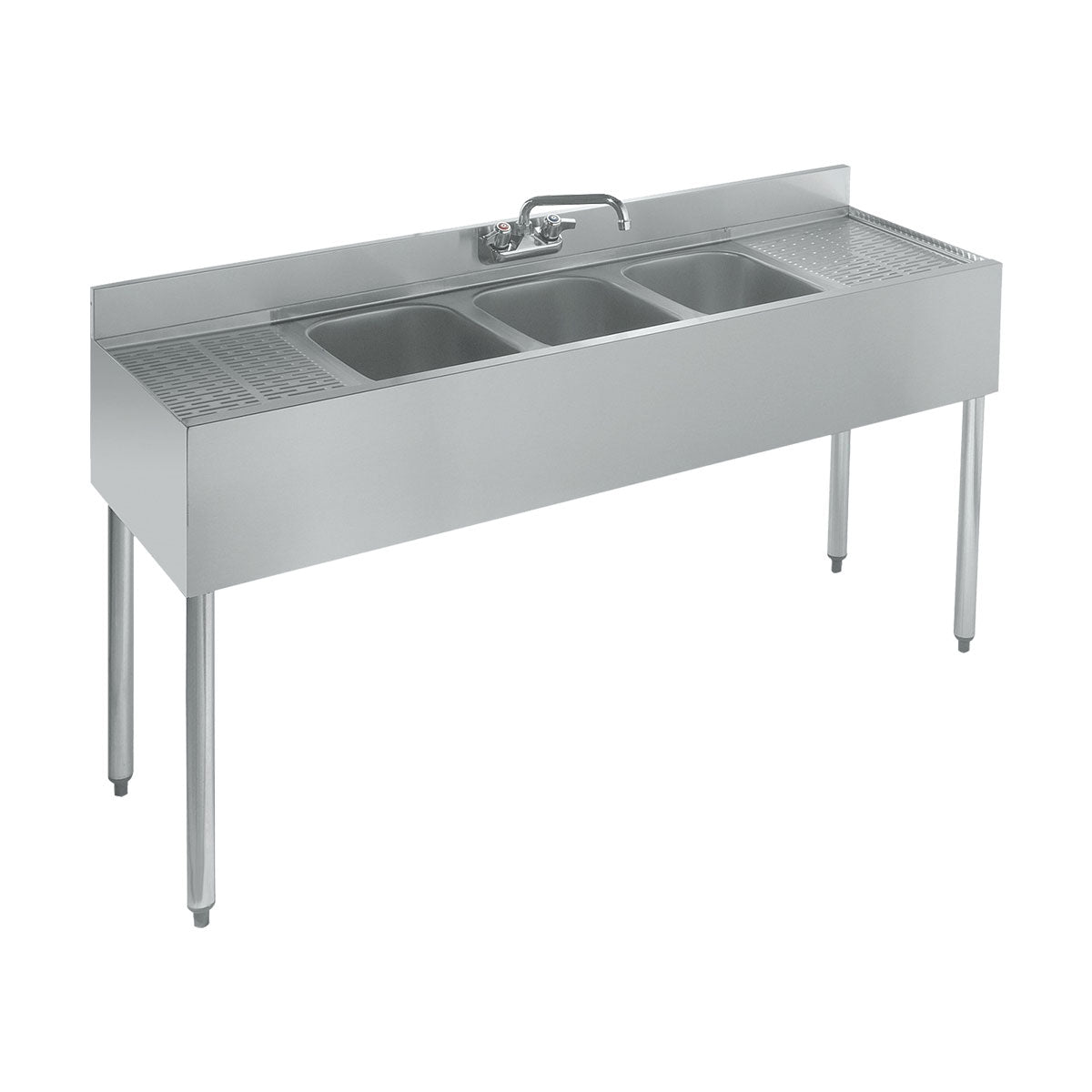 Krowne 18-53C 60" 3-Compartment Metal / Underbar Sink – Chefs' Toys